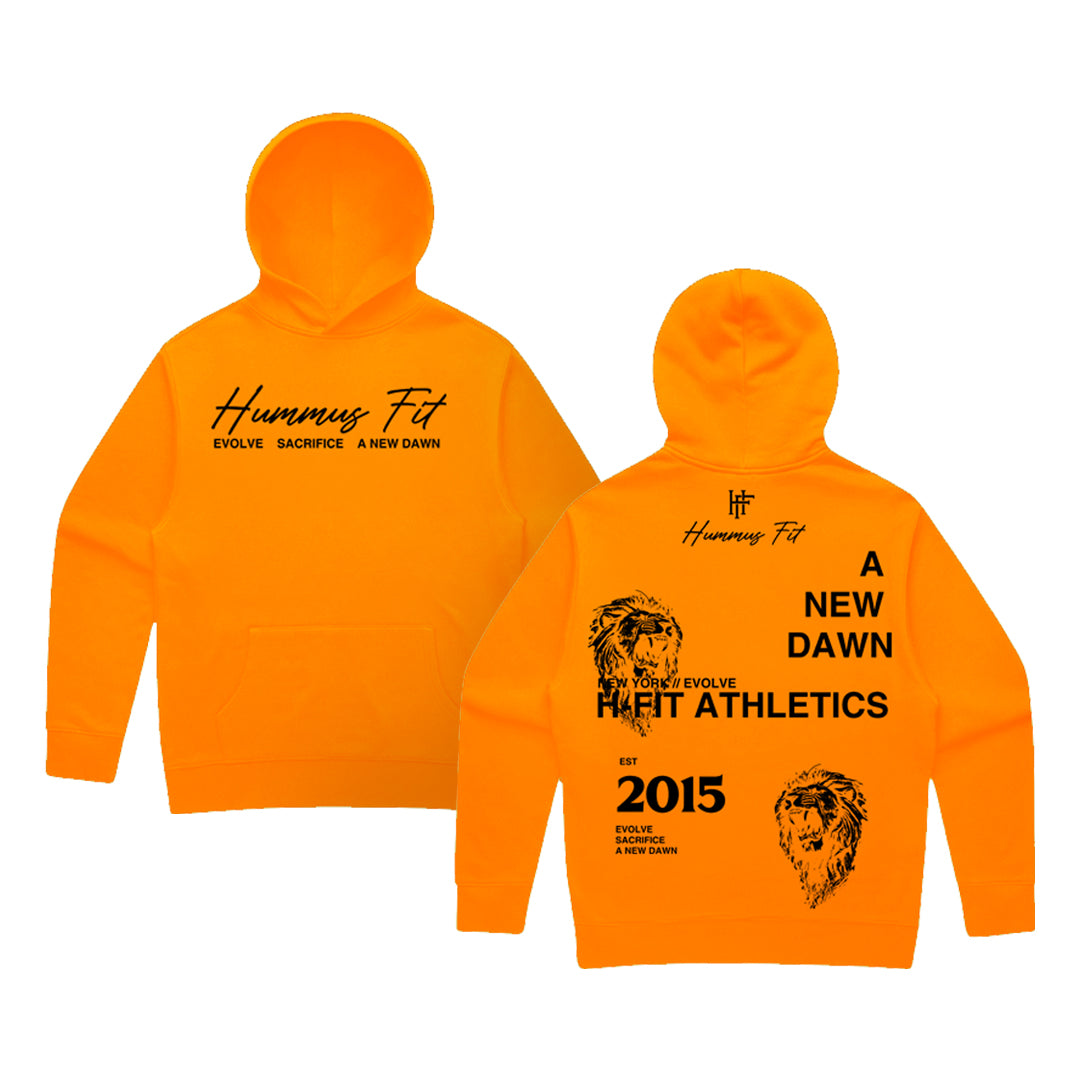 2025 HFit Athletics Oversized Pullover (Yellow Orange) – Hummus Fit